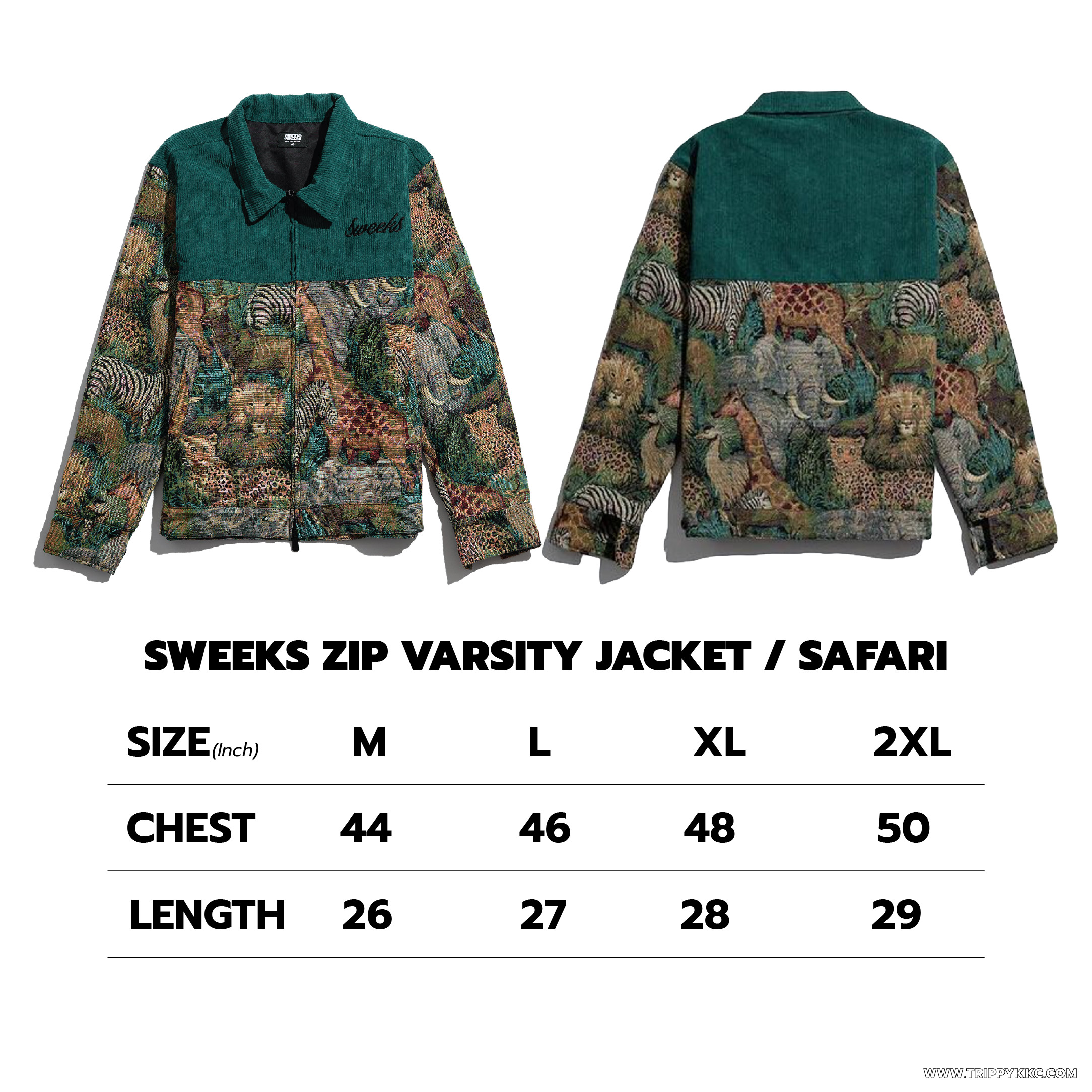 SWEEKS ZIP VARSITY JACKET / SAFARI ฿500 บาท